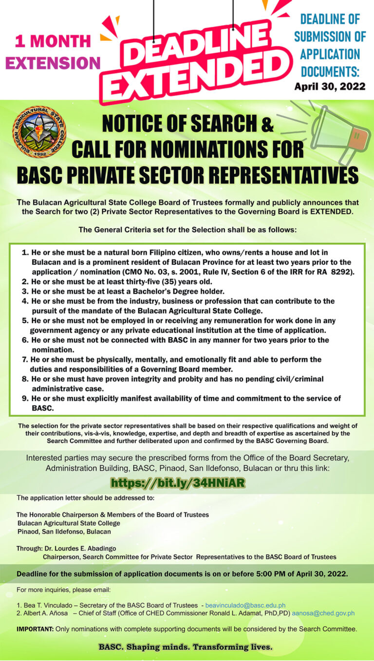 Bulacan Agricultural State College - Shaping minds. Transforming lives.