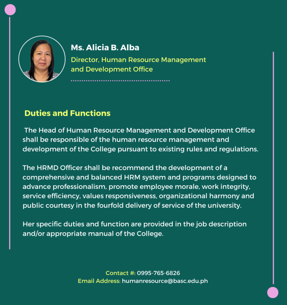 Human Resource Management Office - Bulacan Agricultural State College