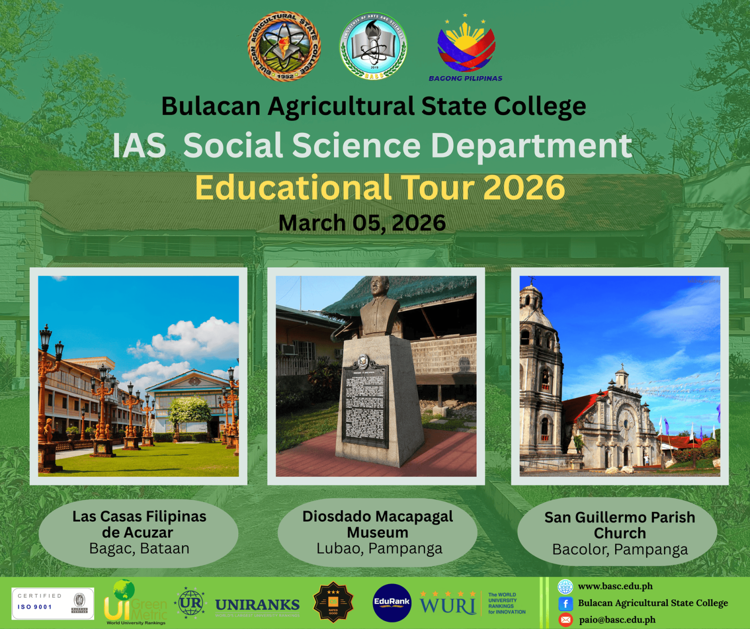 Bulacan Agricultural State College - Shaping minds. Transforming lives.